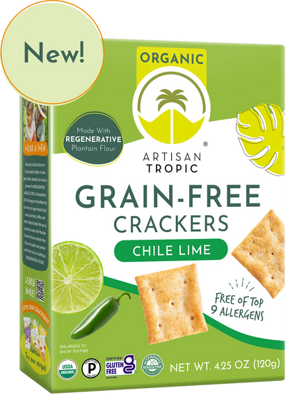 CRAKERS 120G CHILE LIME GRAIN FREE ARTISAN TROPIC – Nature Sante
