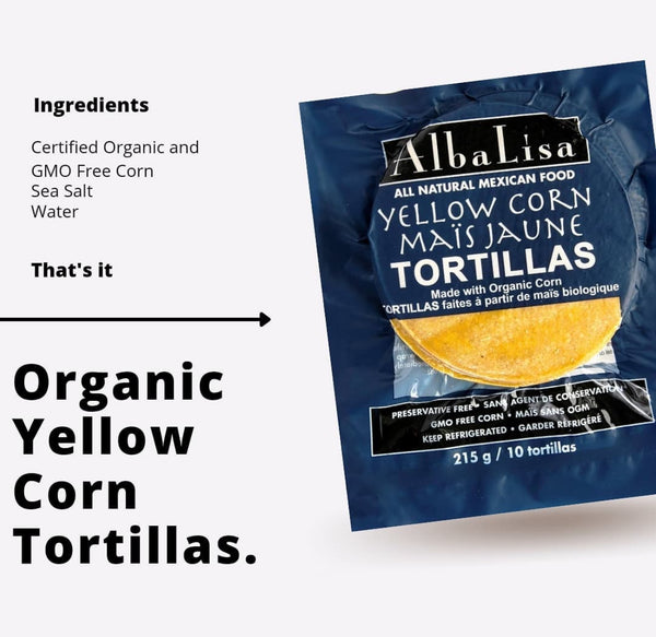 TORTILLA 300G YELLOW CORN ALBA LISA – Nature Sante