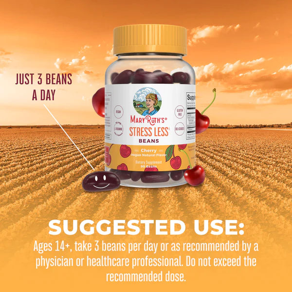 STRESS LESS BEANS 60 GUMMIES CHERRY MARY RUTH – Nature Sante