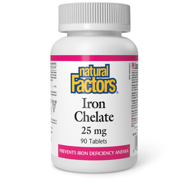 Natural Factors Iron Chelate 25 mg 90 Tablets – Nature Sante