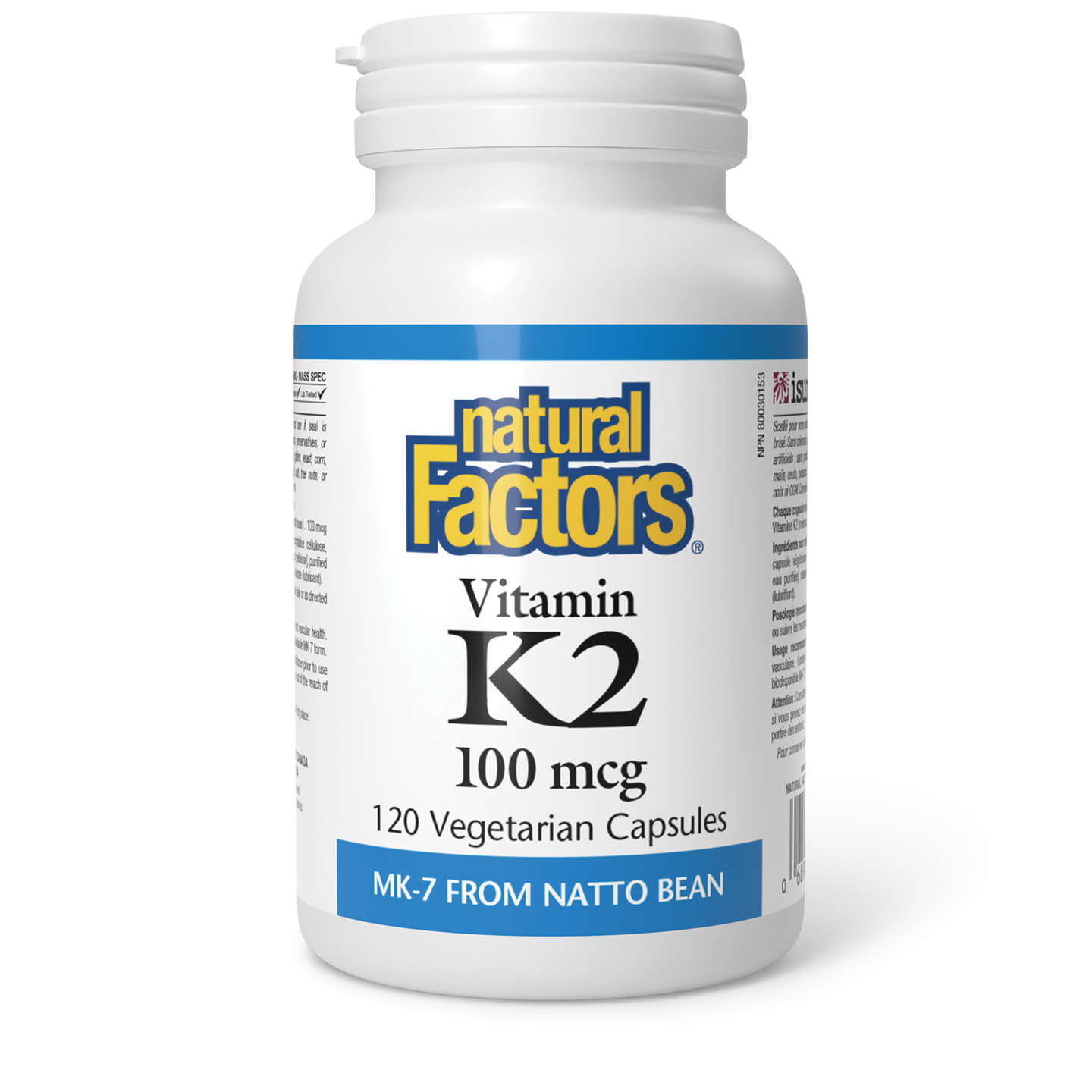 Natural Factors Vitamin K2 100 mcg 120 Vegetarian Capsules (Copy ...