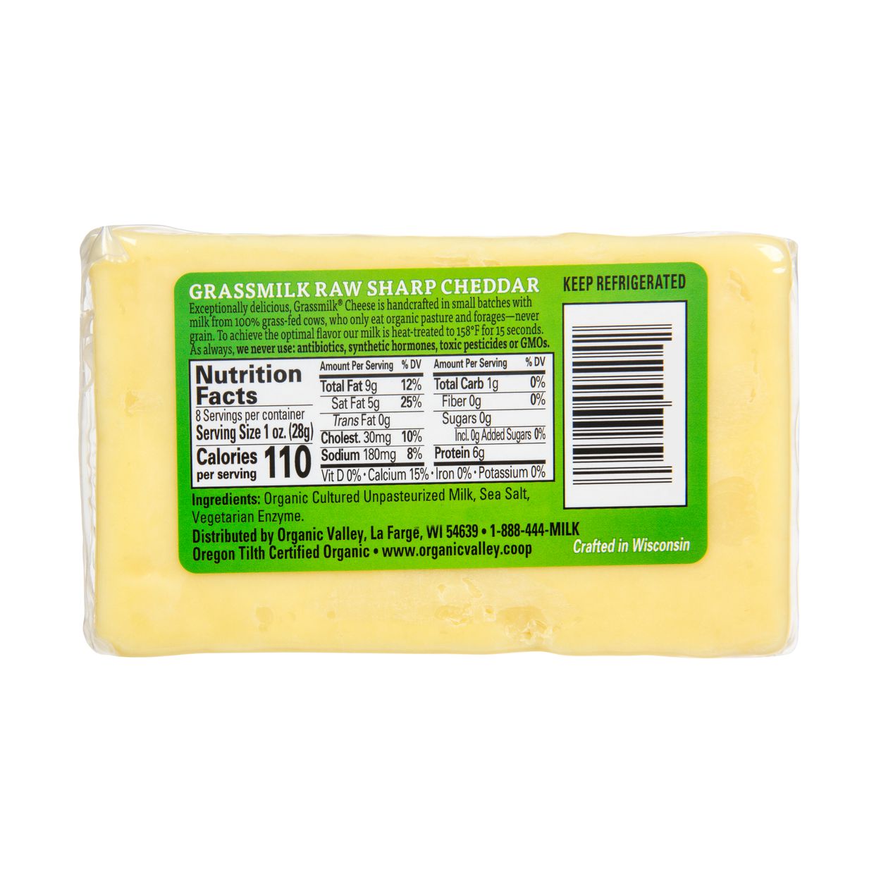 FROMAGE 226G CHEDDAR GRASS FED ORG VALLEY – Nature Sante